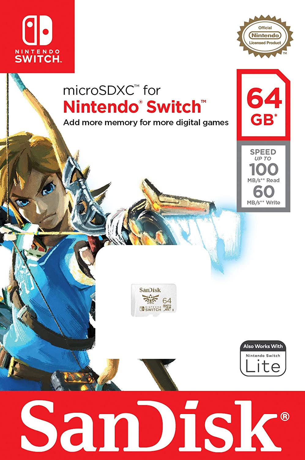 Купить Карта памяти SanDisk Micro SD 64 Gb для Nintendo Switch Zelda ...
