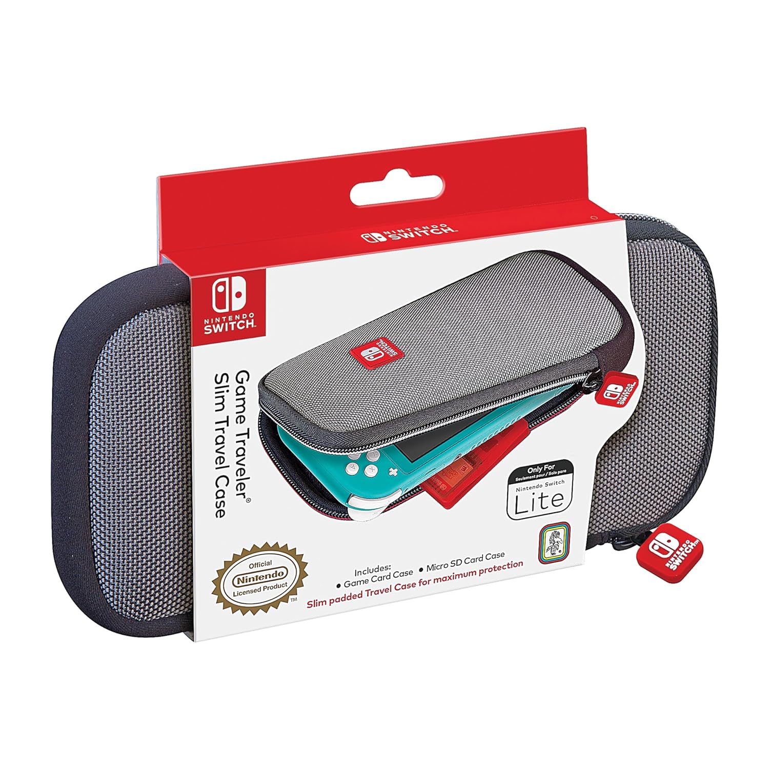 Deluxe Travel Case Slim Gray Nintendo Switch Lite Up2Date