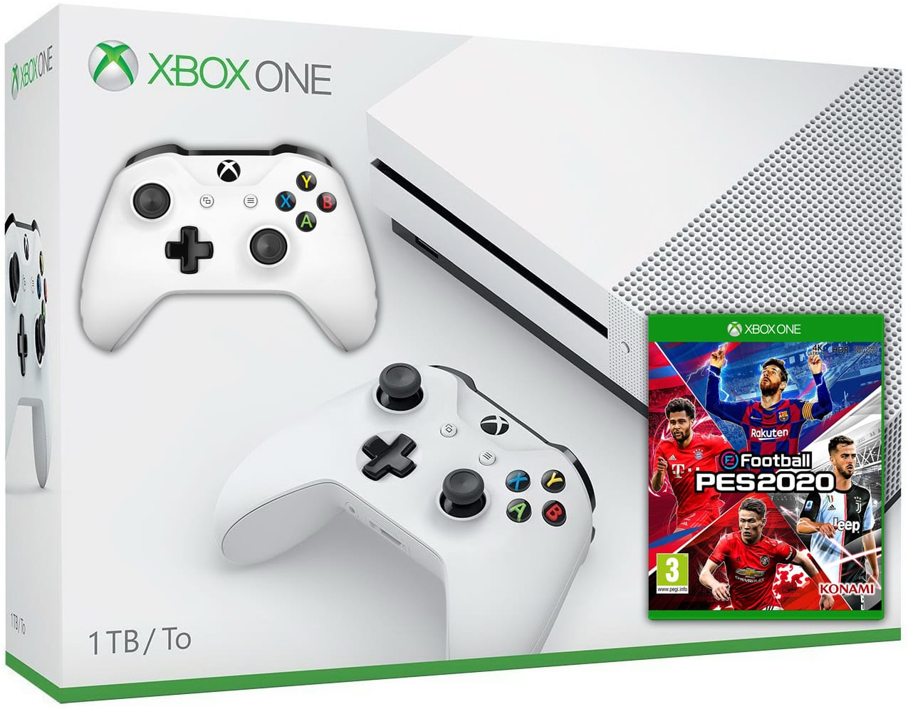 ≡ Microsoft Xbox One S 1TB White + Pro Evolution Soccer 2020 (eFootball ...