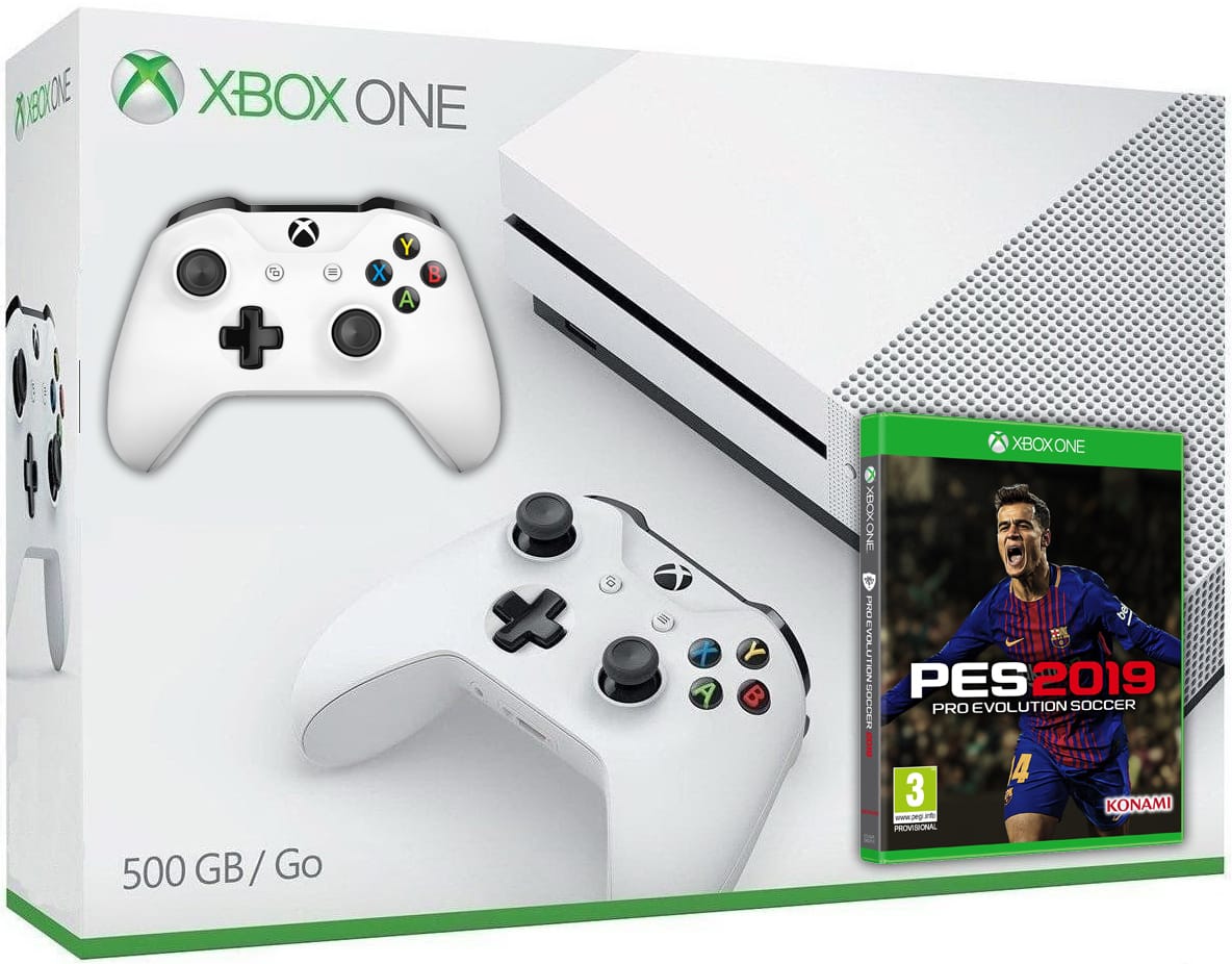 ≡ Microsoft Xbox One S 500Gb White + PES 2019 (російська версія) + дод ...