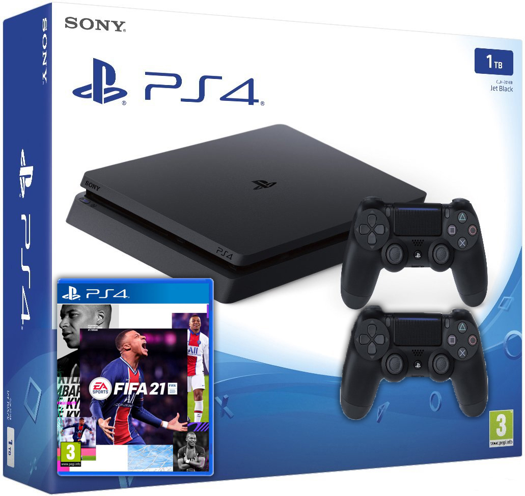 ≡ Sony Playstation 4 Slim 1Tb + FIFA 21 (русская версия) + DualShock 4 ...